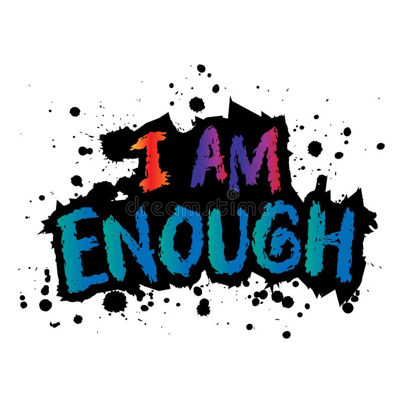 I am Enough. Hand Drawn Lettering. Sticker for Social Media Content ...