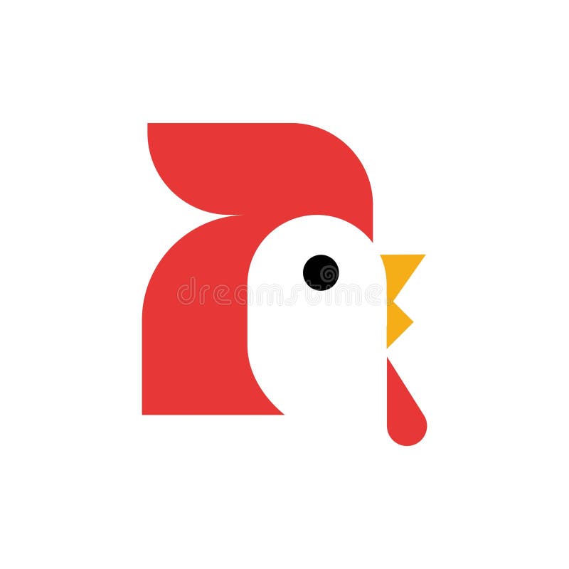 Chicken Logo Geometric Minimal Symbol Stock Vector - Illustration of ...