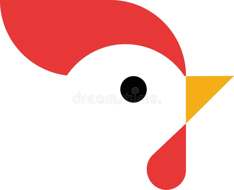 Chicken Logo Geometric Minimal Symbol Stock Vector - Illustration of ...