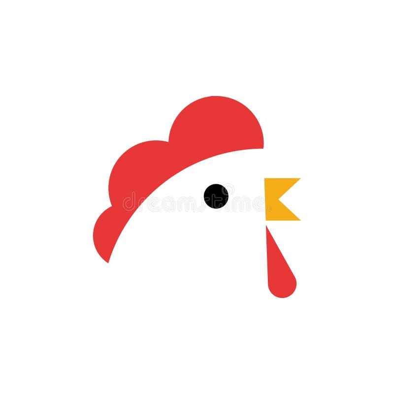 Chicken Logo Geometric Minimal Symbol Stock Vector - Illustration of ...