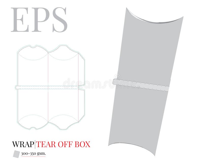 Wrap Tear Off Box Die Cut Template, Vector with Die Cut and Laser Cut ...
