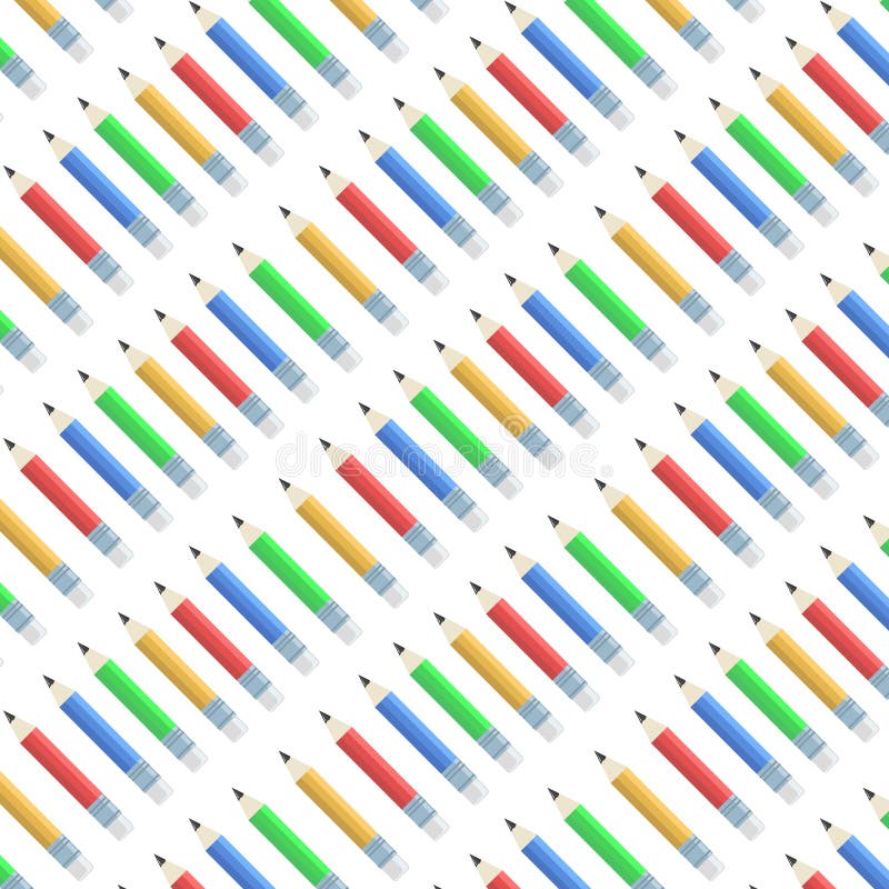 Vector Pattern with Different Colors Pencil. Concept Back To Scool ...