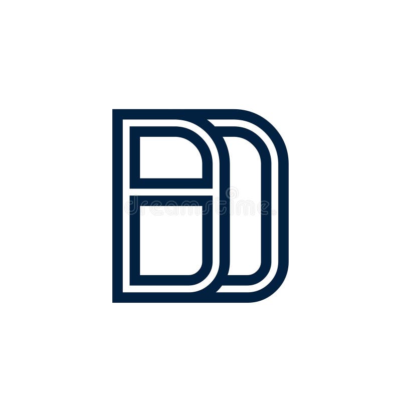 BD Monogram Overlapping Letters. Geometric Uppercase Bold Letter B ...