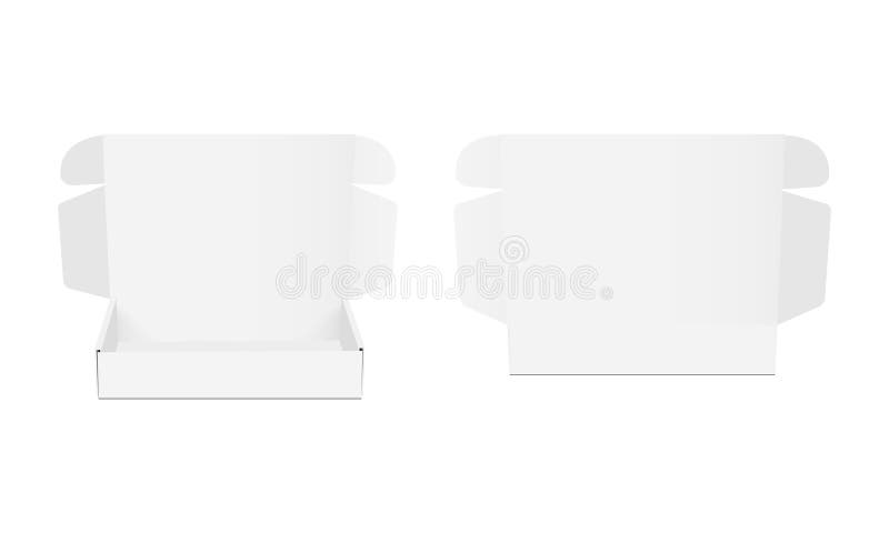 Empty Mailing Cardboard Boxes, Front and Back View Stock Vector ...