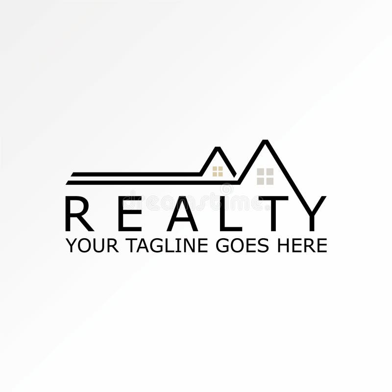 Stock Word Text REALTY Font with Roof House Related To Property ...