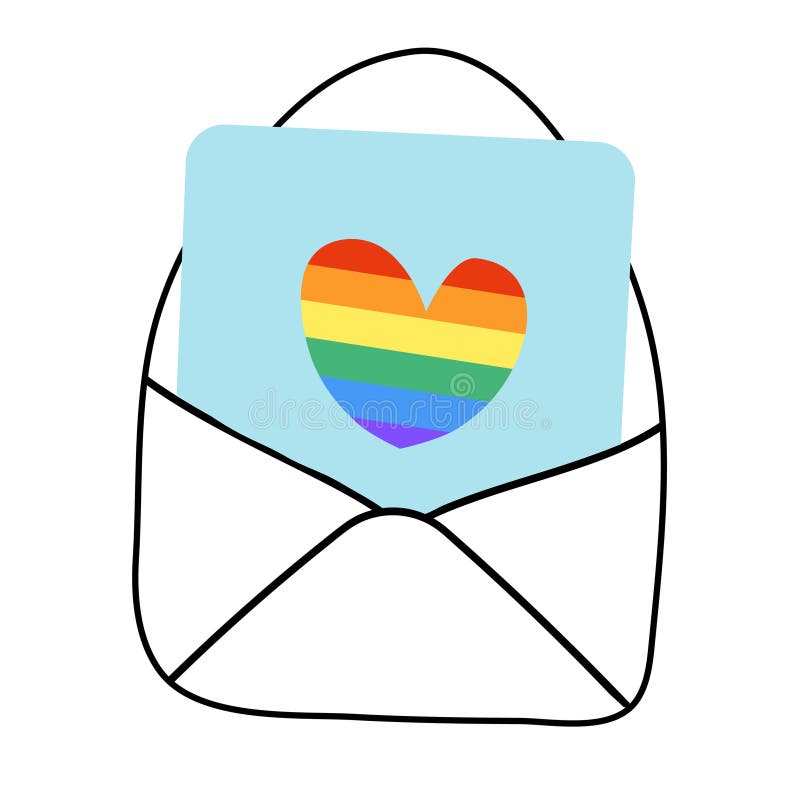 Cute LGBT Envelope with Heart Rainbow. LGBTQ. Symbol of the LGBT Pride ...