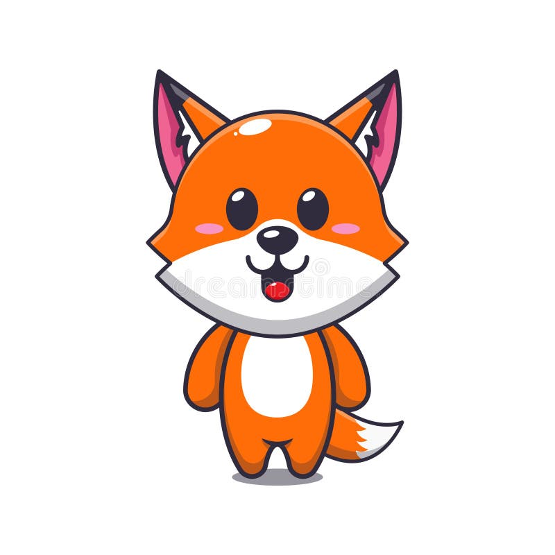 Cute Fox Cartoon Vector Illustration. Stock Vector - Illustration of ...