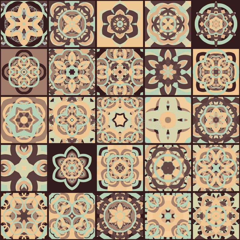 Vector Seamless Mosaic Artwork Backdrop Stock Vector - Illustration of ...