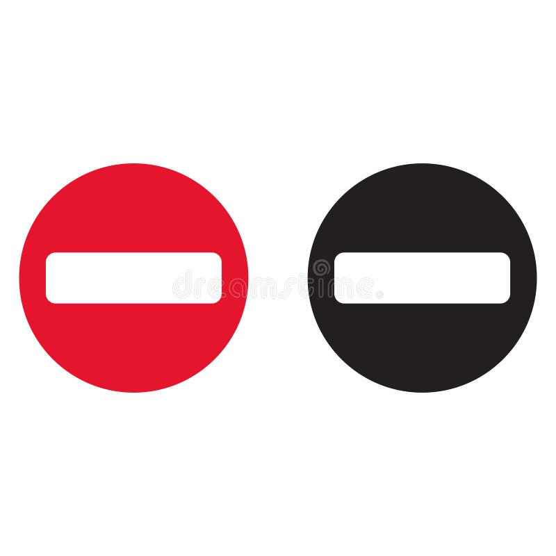Do Not Enter Sign Icon Set in Red and Black Colors . Vector Stock ...