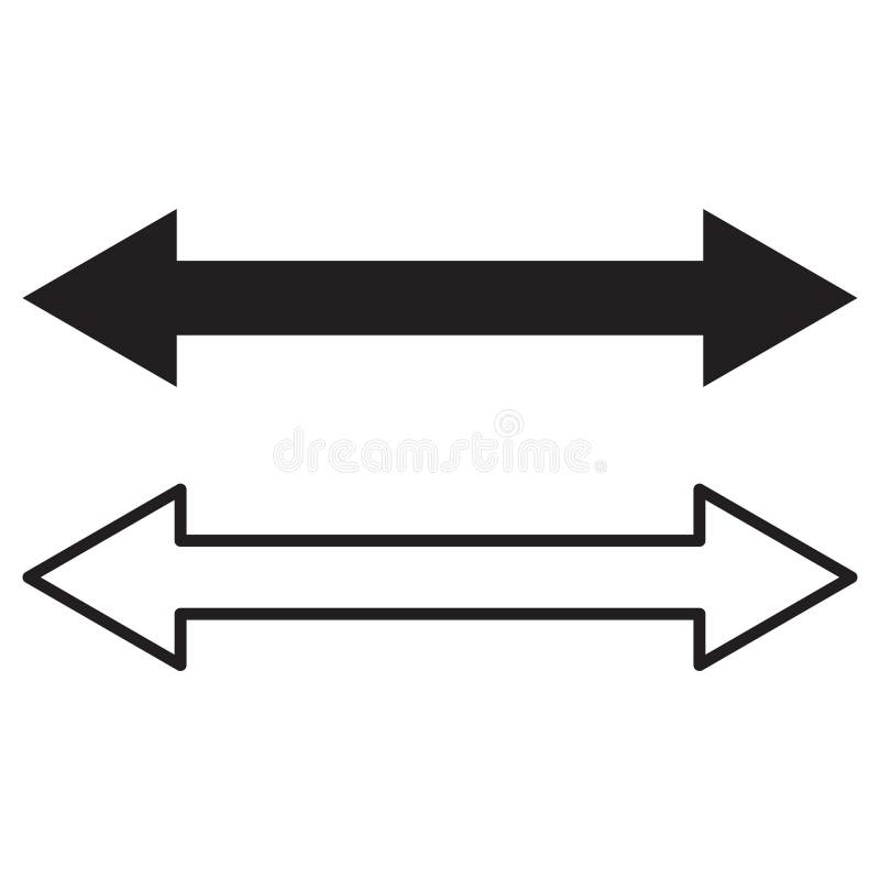 Double Arrow Icon Set in Two Styles Isolated on White Background ...