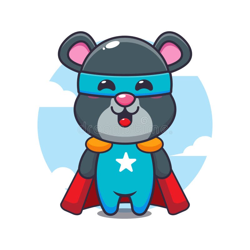 Cute Super Panther Cartoon Vector Illustration. Stock Vector ...