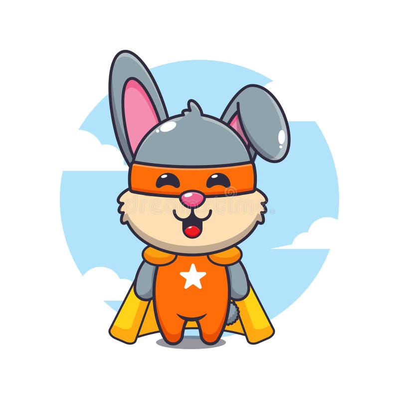Cute Super Rabbit Cartoon Vector Illustration. Stock Vector ...