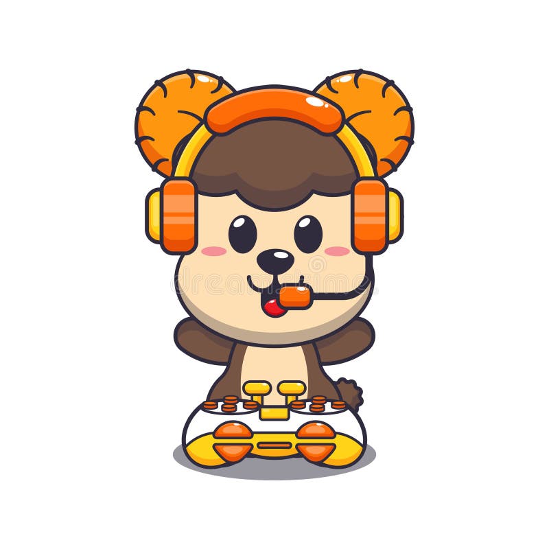 Cute Pig Gamer Cartoon Vector Illustration. Stock Vector - Illustration ...