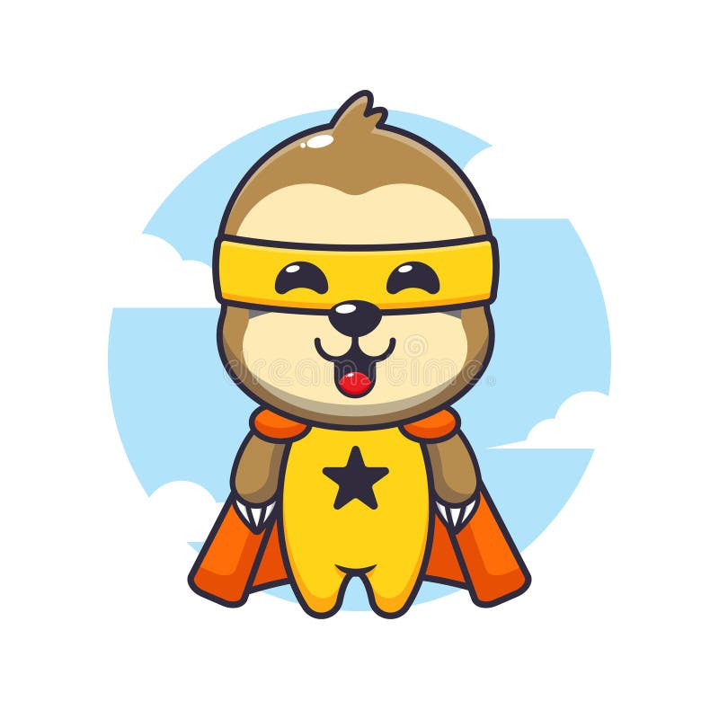 Cute Super Sloth Cartoon Vector Illustration. Stock Vector ...