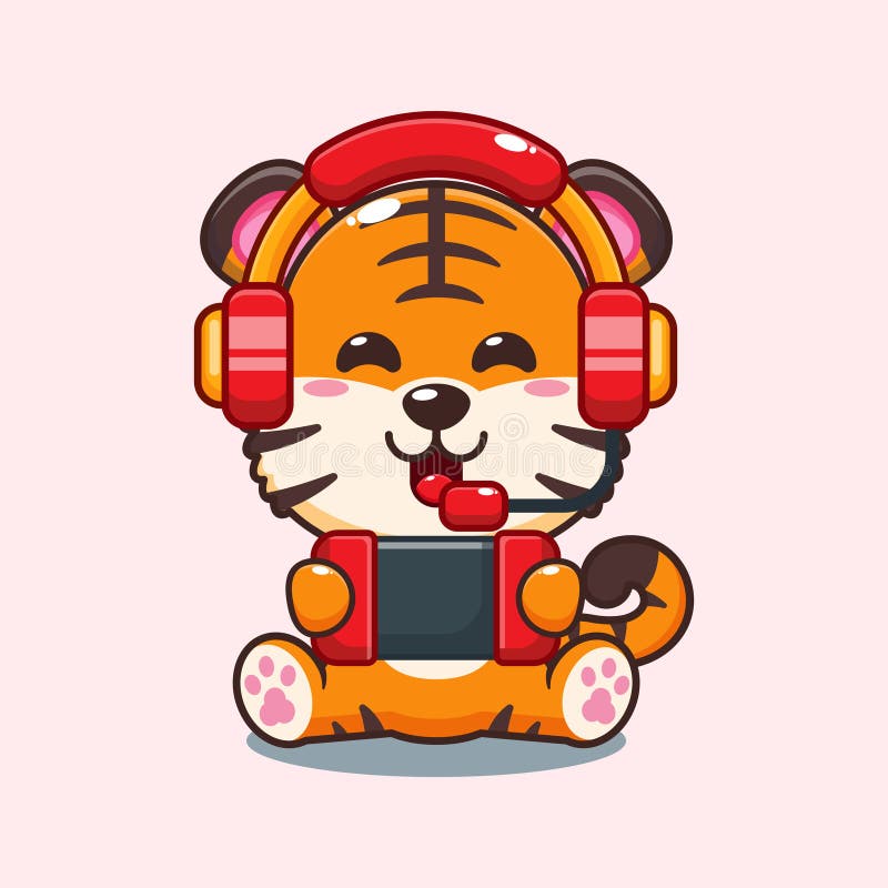 Cut and Play Tiger Vertical Ready for Print Stock Vector - Illustration ...