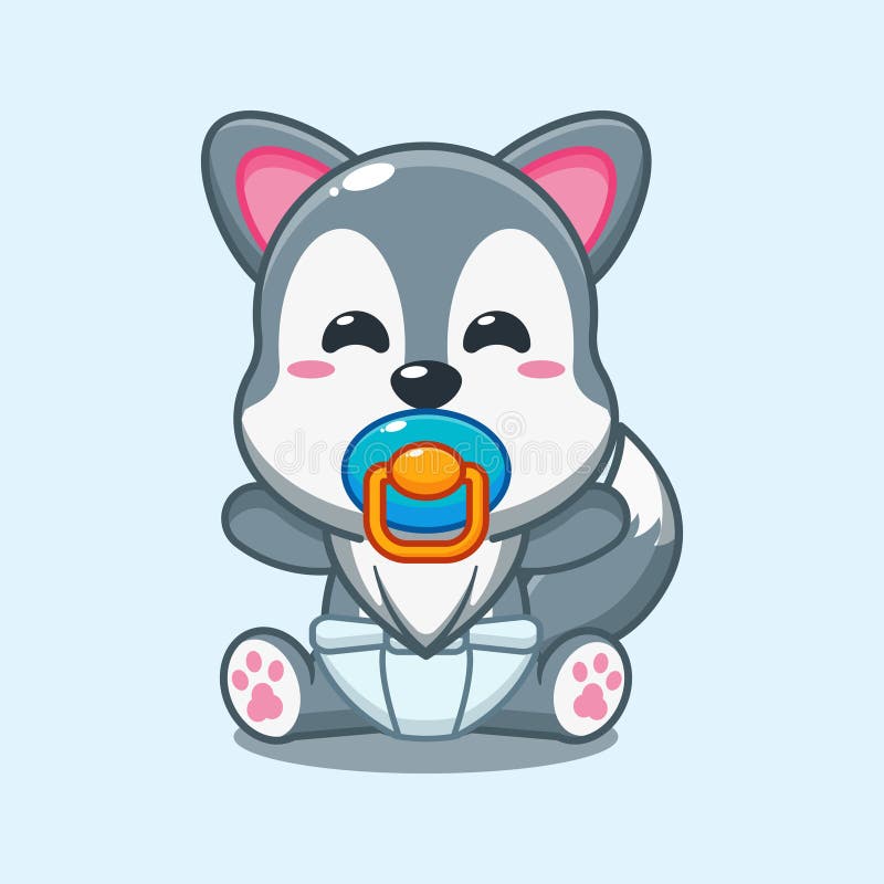 Baby Wolf Cartoon Vector Illustration. Stock Vector - Illustration of ...