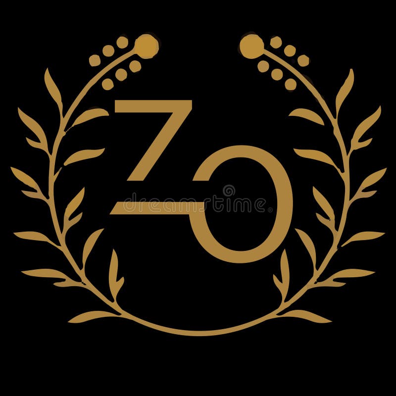 ZO Letter Branding Logo Design with a Leaf. Stock Illustration ...