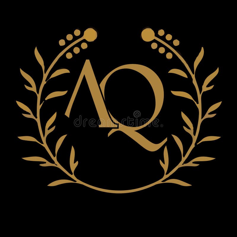 AQ Letter Branding Logo Design with a Leaf. Stock Illustration ...