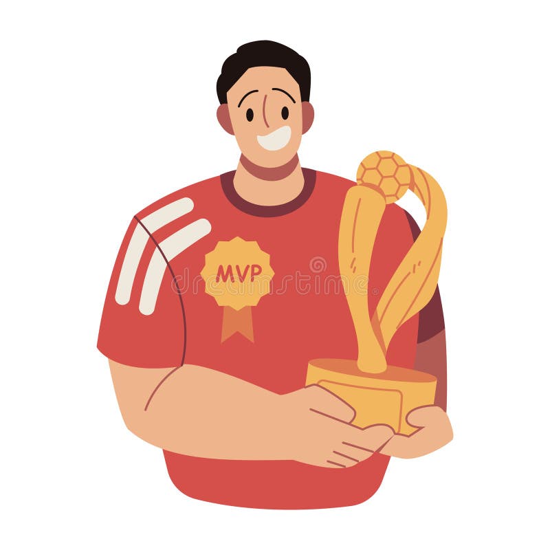 Soccer Players Celebrate Victory with Trophies Vector Cartoon ...