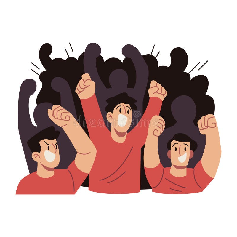 Soccer Spectators Cheer Cheerfully Vector Cartoon Illustration Stock ...