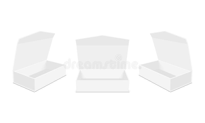 Rectangular Packaging Boxes with Lid, Front, Side View Stock Vector ...