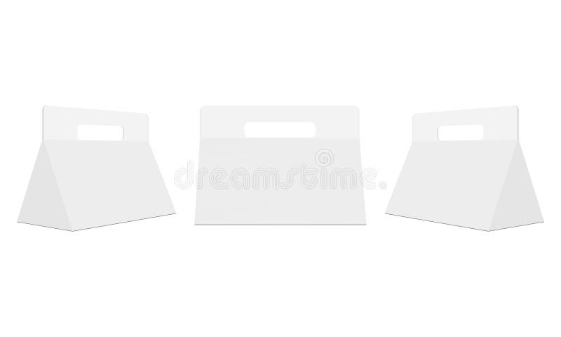 Triangle Boxes with Handles, Front, Side View Stock Vector ...