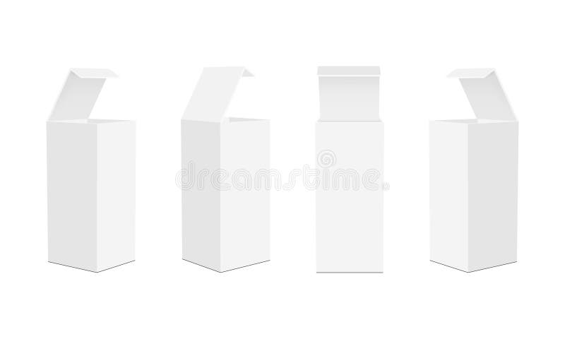 Blank Tall Cardboard Rectangular Packaging Boxes Stock Vector ...