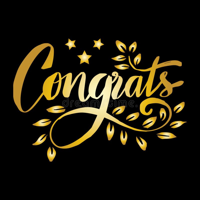 Hand Drawn Calligraphy Lettering Text Congrats. Stock Illustration ...