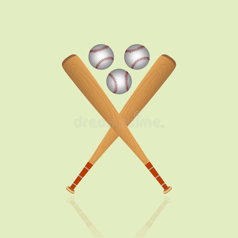 Vector Icons of Baseball Bats and Balls Crossed Stock Vector ...