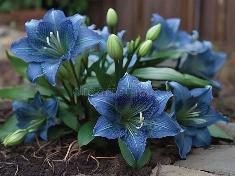 Very Beautiful Blue Amaryllis Flowers are Blooming Stock Image - Image ...