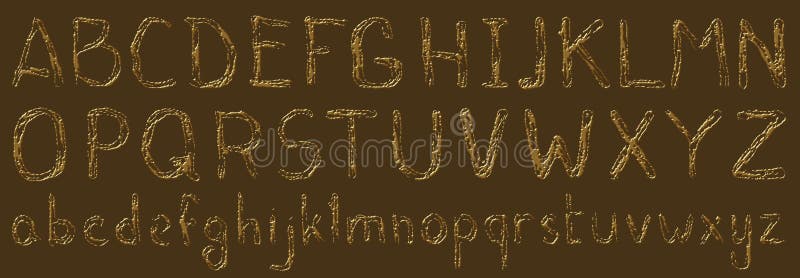 Written Engraving Alphabet, Gold Metal Soldering Lettering, Grunge Font ...
