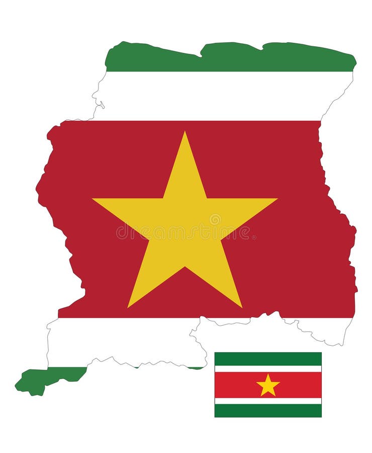 Suriname Map and Flag stock vector. Illustration of design - 300462970