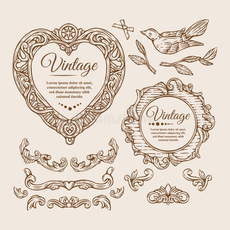 Aged Grace: Vintage Frame for Elegant Designs Stock Vector ...