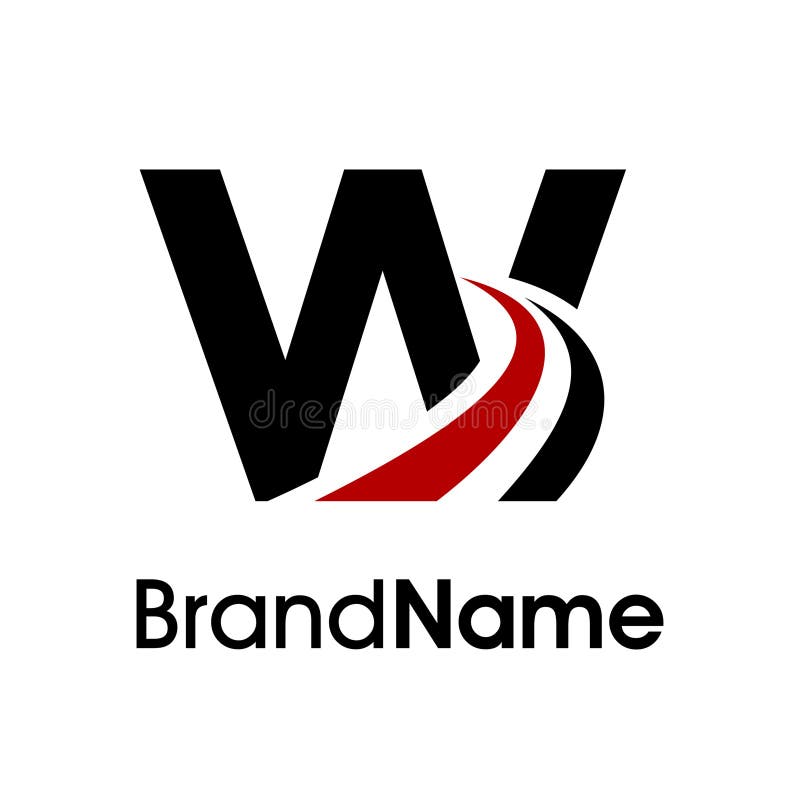 Simple Initial W Road Logo stock vector. Illustration of business ...