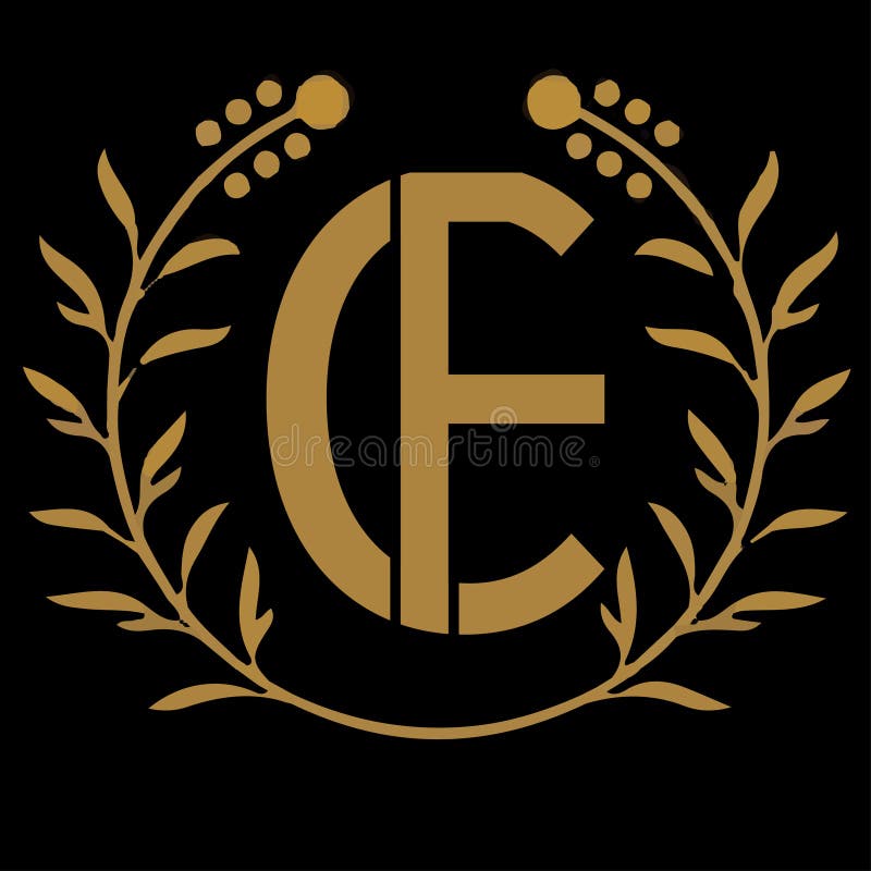 CF Letter Branding Logo Design with a Leaf.. Stock Vector ...