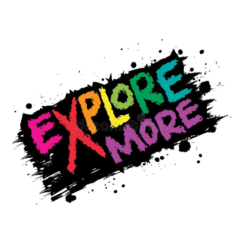 Explore More. Inspirational Quote. Hand Drawn Lettering Stock ...