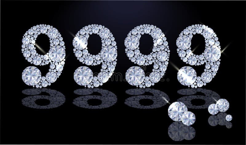 Diamond 9999 Numbers Banner, Vector Stock Vector - Illustration of ...