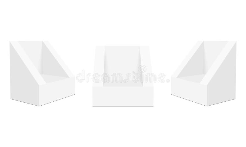 Triangle Display Boxes Mockups, Isolated on White Background Stock ...
