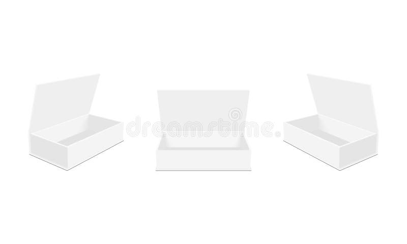 Rectangular Packaging Boxes with Lid, Front, Side View Stock Vector ...