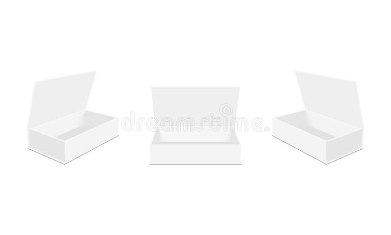 Rectangular Packaging Boxes with Lid, Front, Side View Stock Vector ...