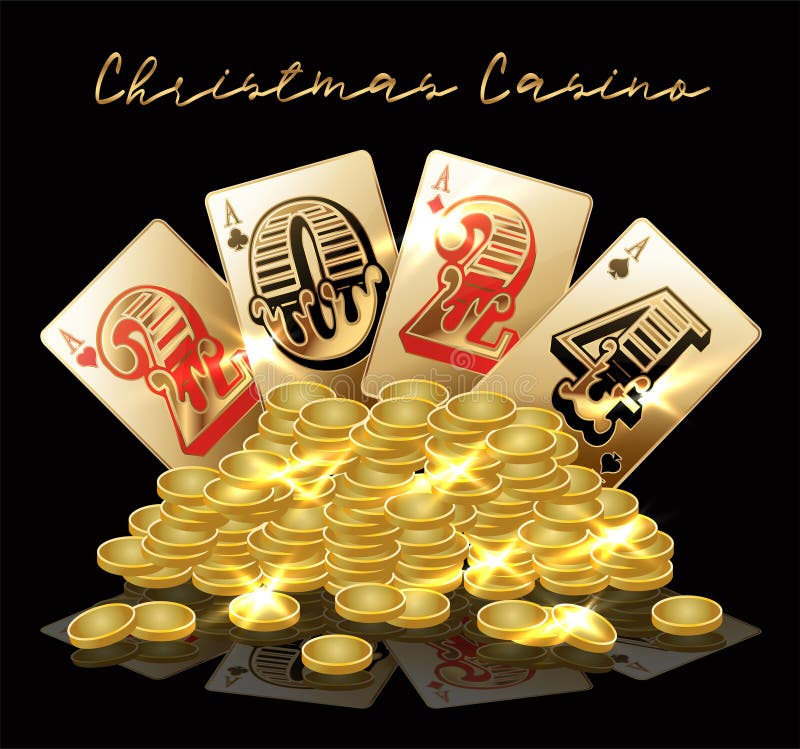 Christmas Casino New 2024 Year Vip Wallpaper with Coins and Poker Cards ...