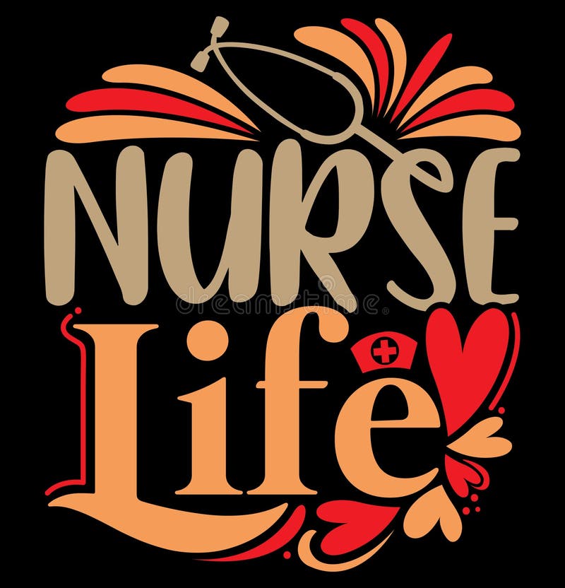 Nurse Life, Doctor and Nurse Typography Retro Design, Nurse Life Saying ...