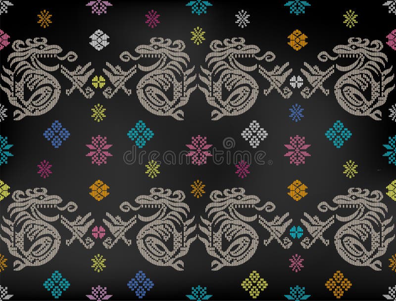 Traditional Balinese Woven Batik Seamless Pattern Stock Vector ...