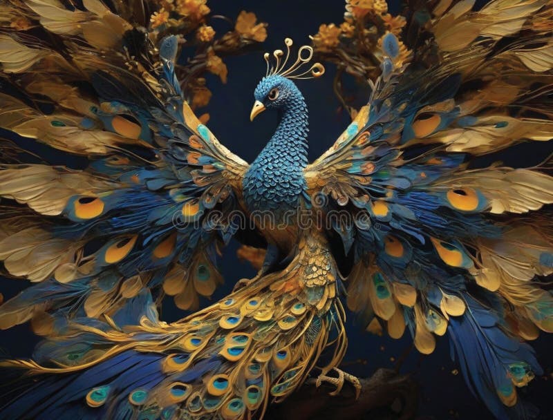 The Phoenix Was Very Beautiful Dancing in the Sky Stock Illustration ...