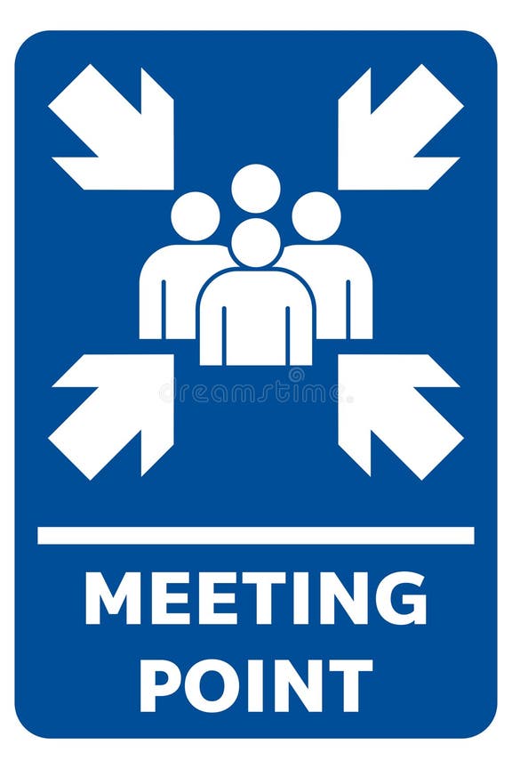 Meeting Point Sign for the Meeting of Group of People Stock Vector ...