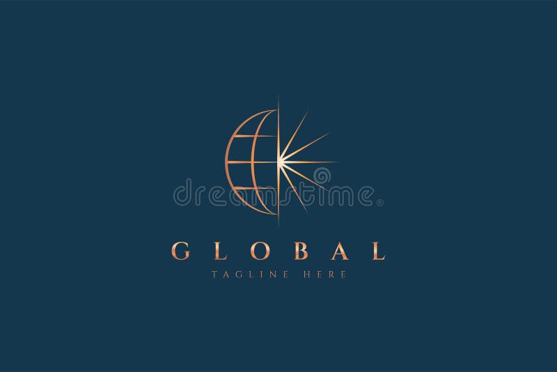 Innovative Global Logo Business Linear World Map Stock Vector ...