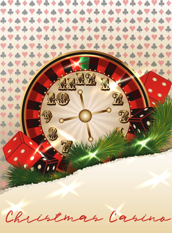 Christmas Casino New 2024 Year Card with Roulette Stock Vector - Illustration of building, money ...