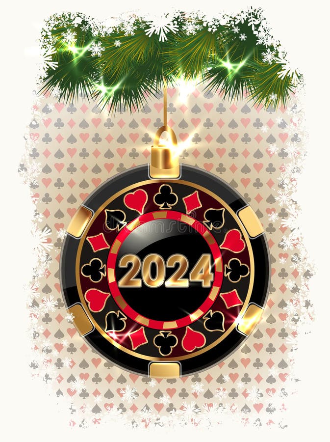 Christmas Casino Banner, New 2024 Year. Poker Chip Stock Vector - Illustration of chip, building ...