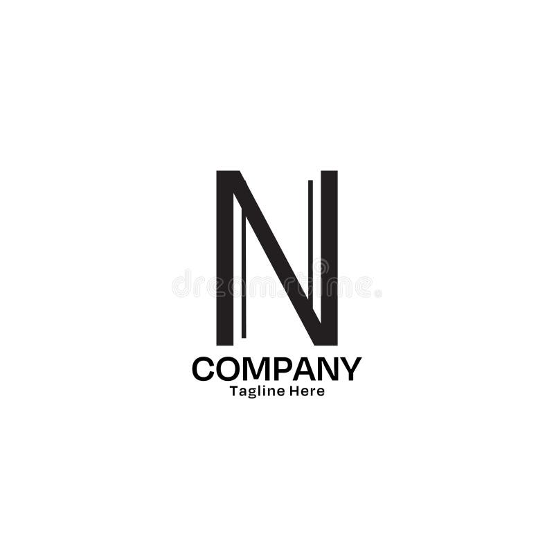N Letter Minimalist Logo Design Template for Company and Business Stock ...