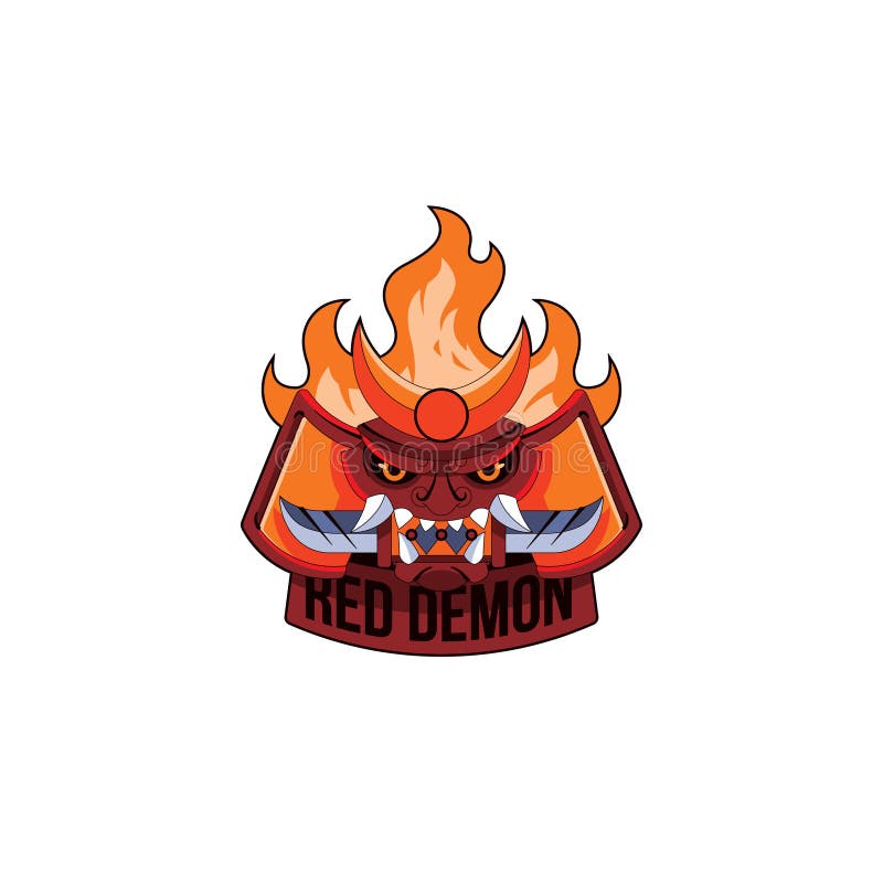 Red Demon Logo Design, Mascot Logo Design Template for Sports Teams ...